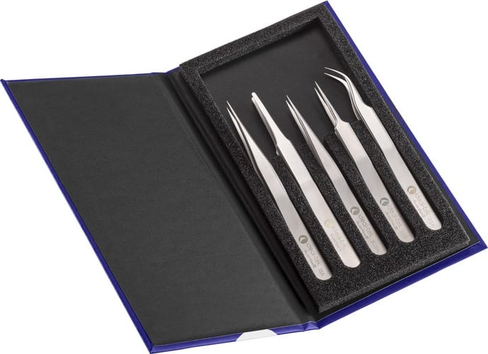 Ideal-Tek K5HP1.SA - High Precision Tweezer Kit, 5-Pc., Anti-Acid/Anti ...