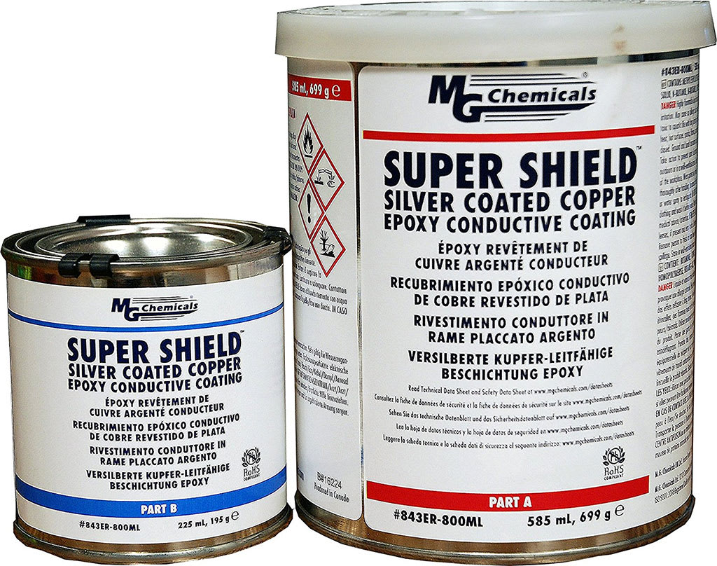MG Chemicals 843ER-3.25L - Silver-Coated Copper Epoxy Paint, 2 Can Kit ...