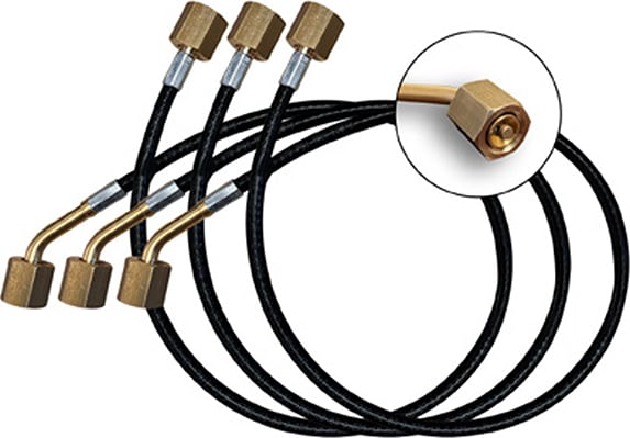 Mastercool 44324 - 24-inch Capillary Hoses (x3) with Straight x 45 ...