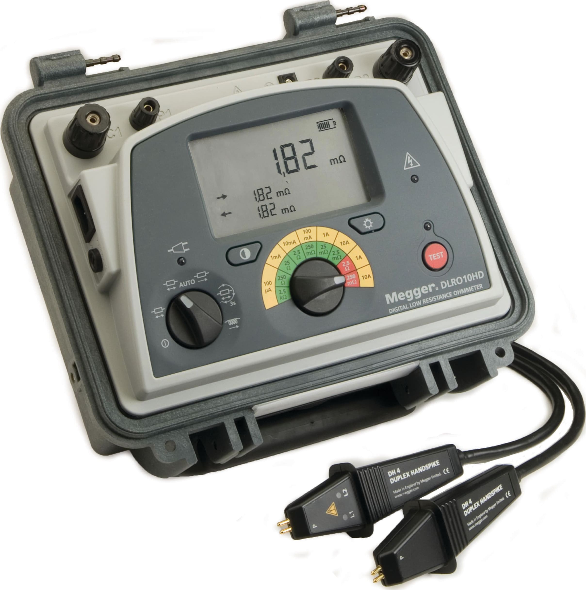Megger DLRO10HD + KC1-TL3-C - DLRO10HD Digital Low Resistance Ohmmeter ...