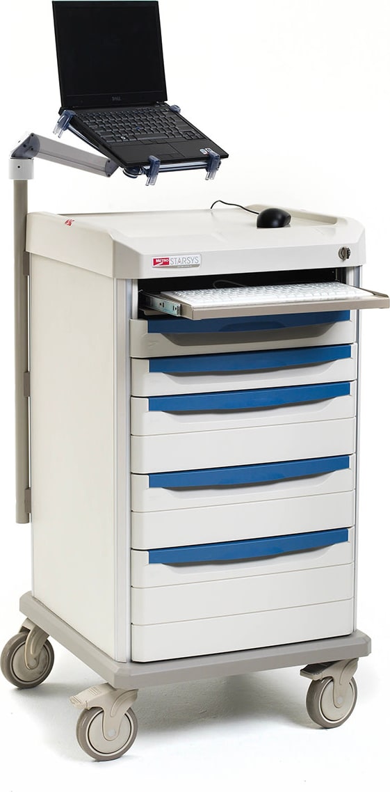 Metro SXRCOMPBED - Starsys Computer Ready Bedside Cart, Polymer, Taupe ...