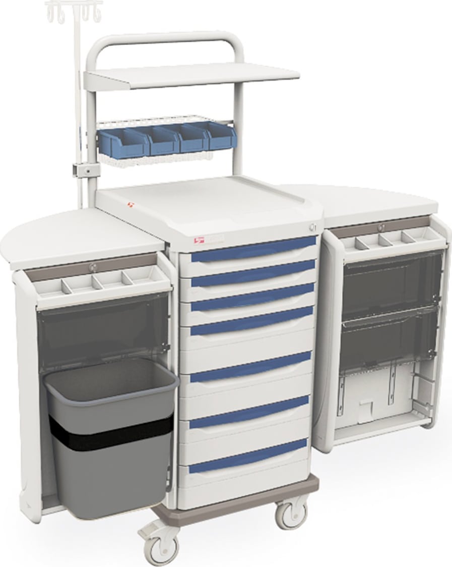 Metro SXRSTRAMA - Starsys Trauma Cart, Polymer, Taupe/Blue | TEquipment