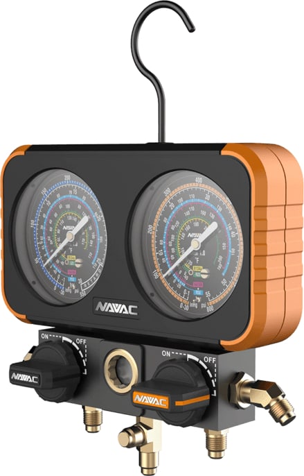 NAVAC N2A4B - Analog Manifold Gauge (Refrigerants R-454B, R-32, R-410A ...