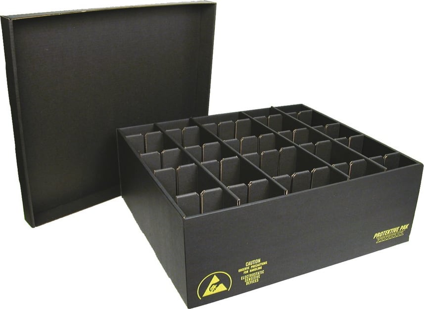 Protektive Pak 38815 - Adjustable ESD-Safe Corrugated Divider Tote with ...