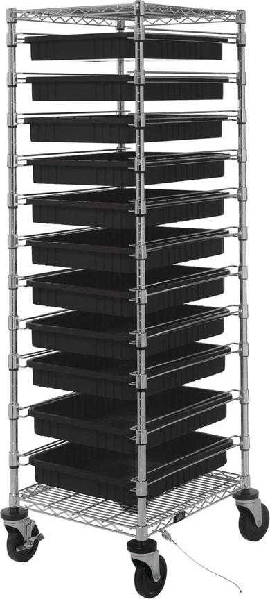 Quantum Storage Systems BC212469M2CO - ESD-Safe Mobile Tote Cart w/11 ...
