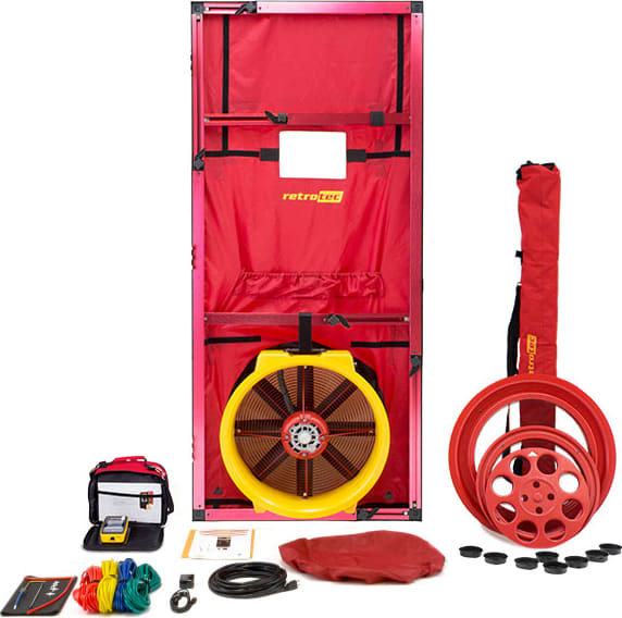 Retrotec US1101 Blower Door with Model 1000 Fan, Cloth Panel and DM32 ...