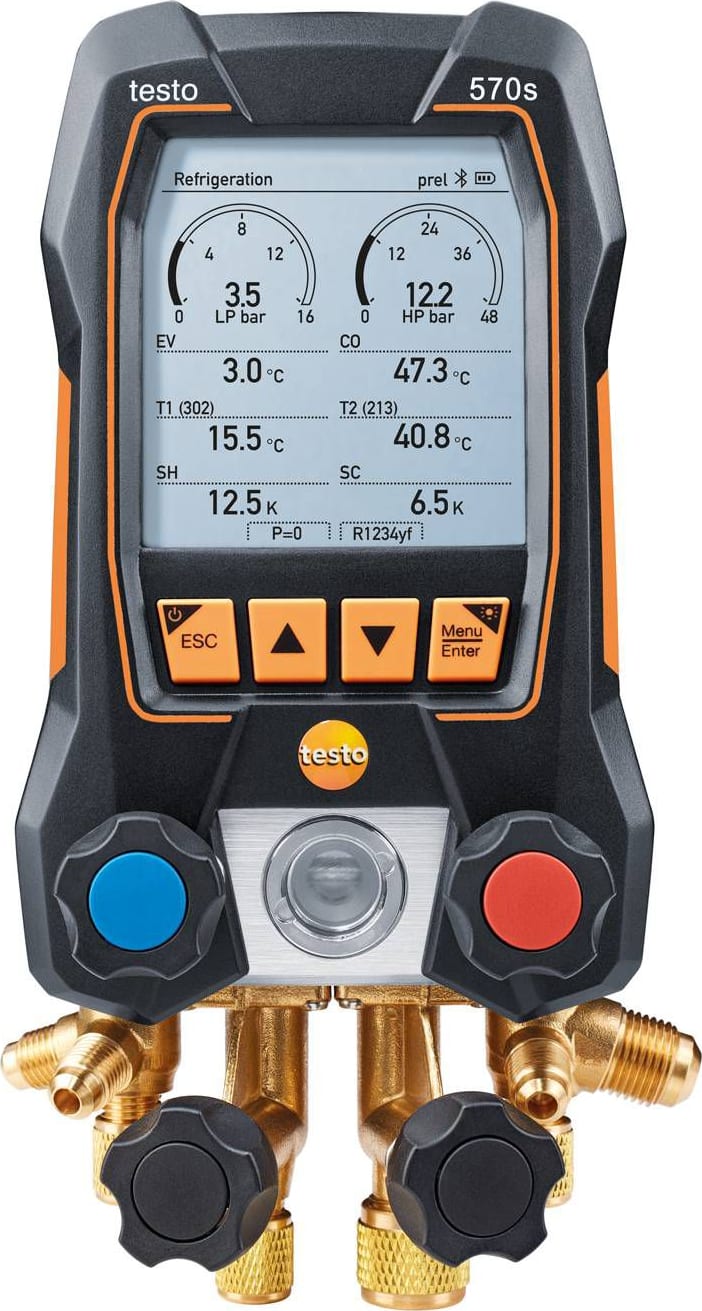 Testo 570S - Digital Manifold with 4-Way Valve block with Intelligent ...
