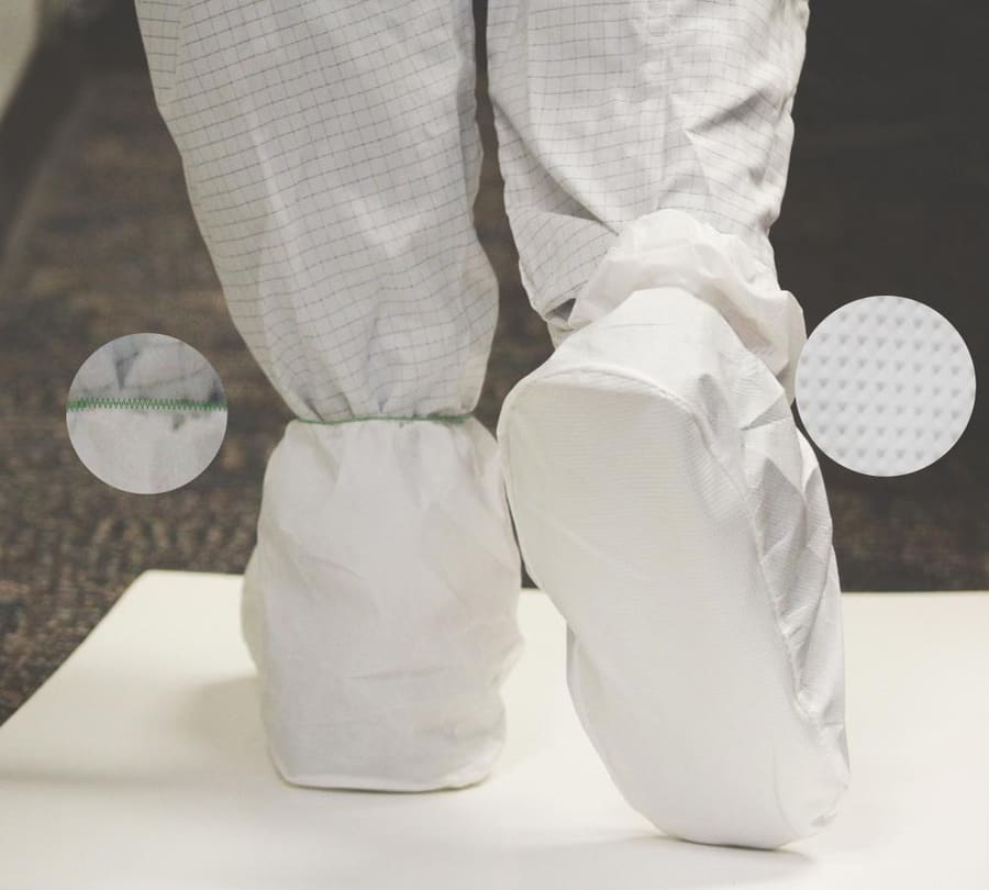 Valutek VTSHCVPPLWNE-2X Cleanroom Shoe Cover, Polypropylene, Non-Skid ...