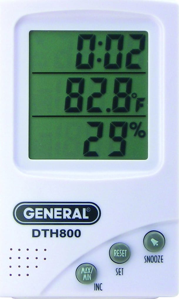General DTH800 Digital Temperature And Humidity Meter With Clock ...