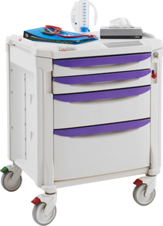 Metro FLBED - Flexline Bedside Cart, Polymer, Taupe/Purple | TEquipment