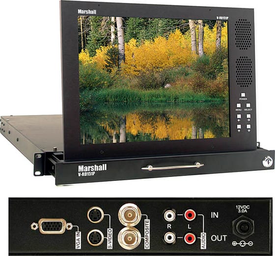 Marshall Electronics V-RD151P 15” Rack Mountable Pull-out Drawer LCD ...