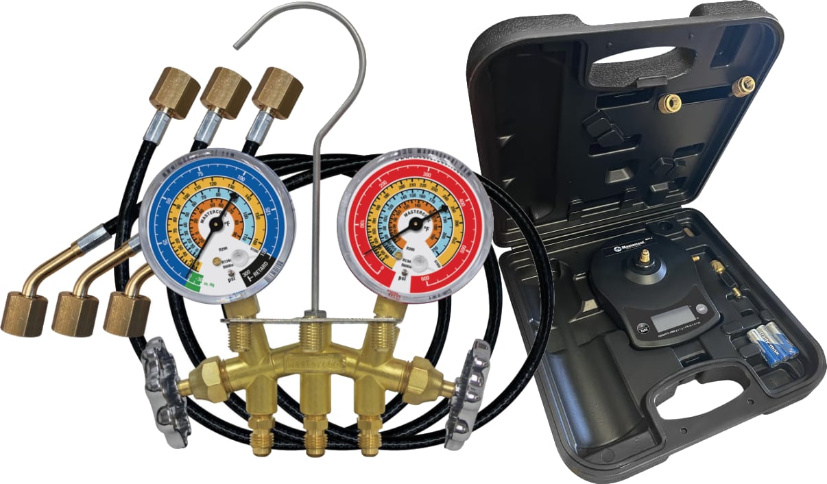 Mastercool 98202-A KIT 2 - Package with 33524-TP Brass 2-Way Manifold ...