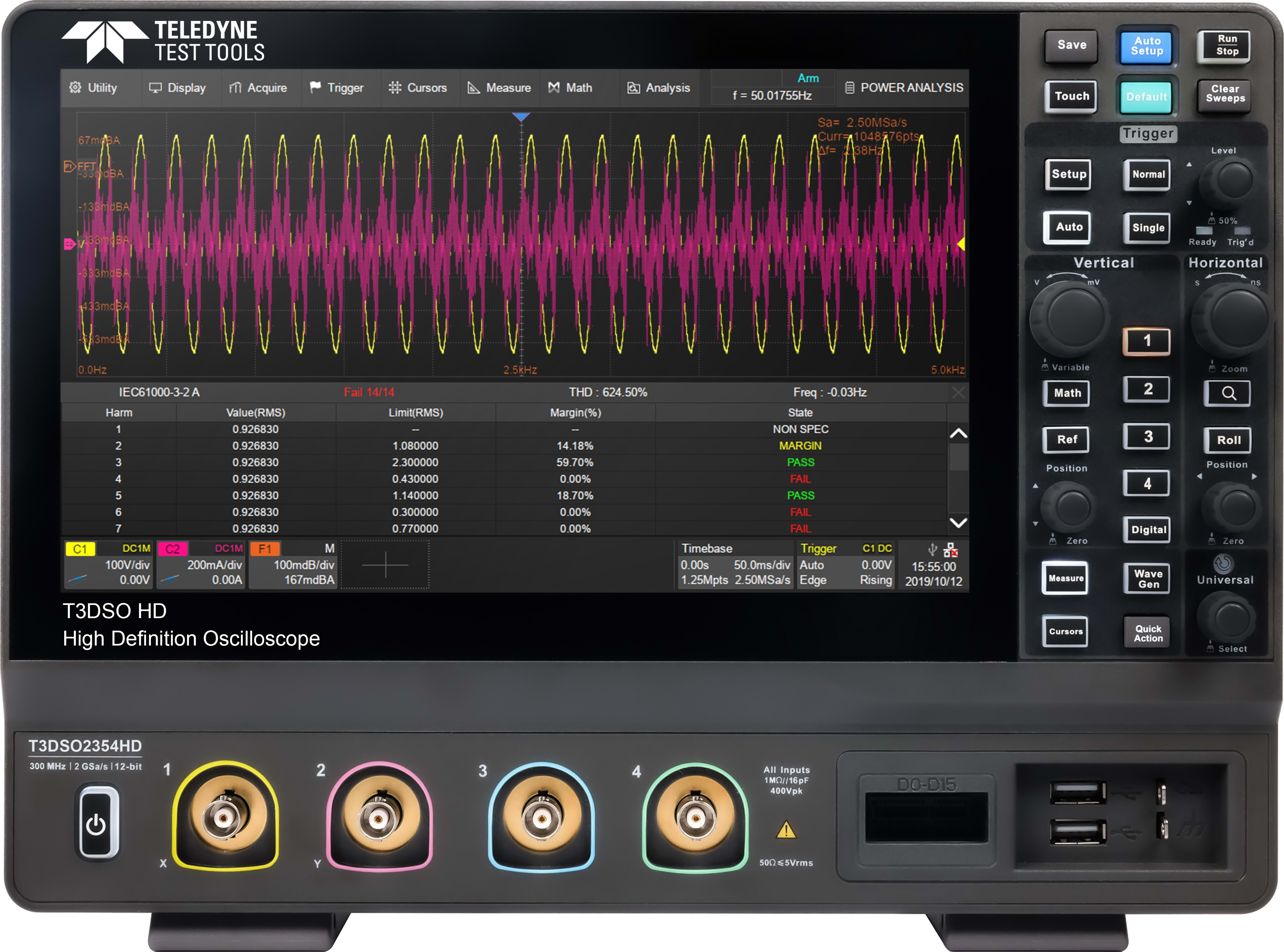 Teledyne Test Tools T3DSO2354HD - Digital Oscilloscope (4 Channels/350 ...