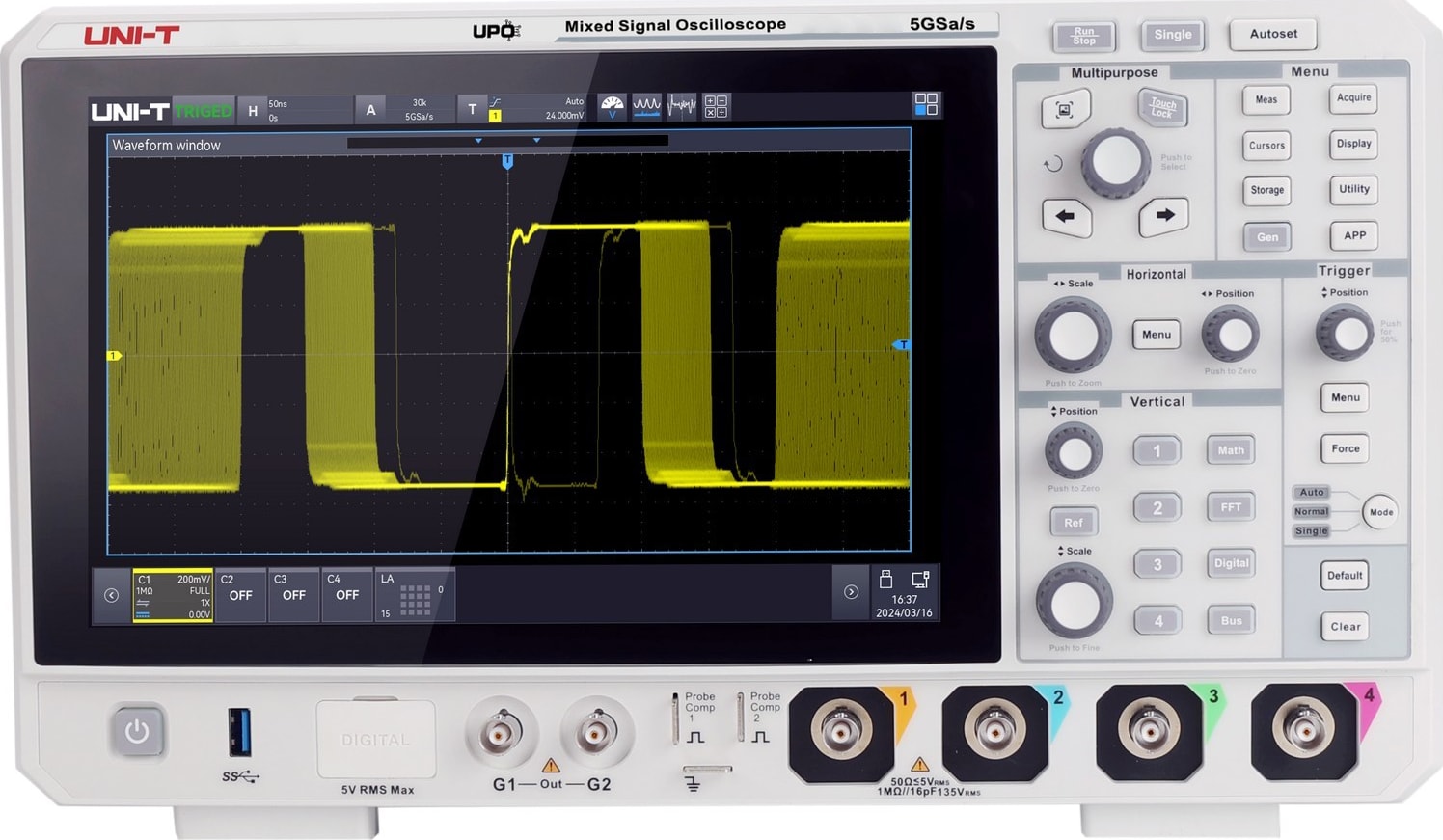 UNI-T MSO2104X - Mixed Signal Oscilloscope (100 MHz/4 Channel) | TEquipment
