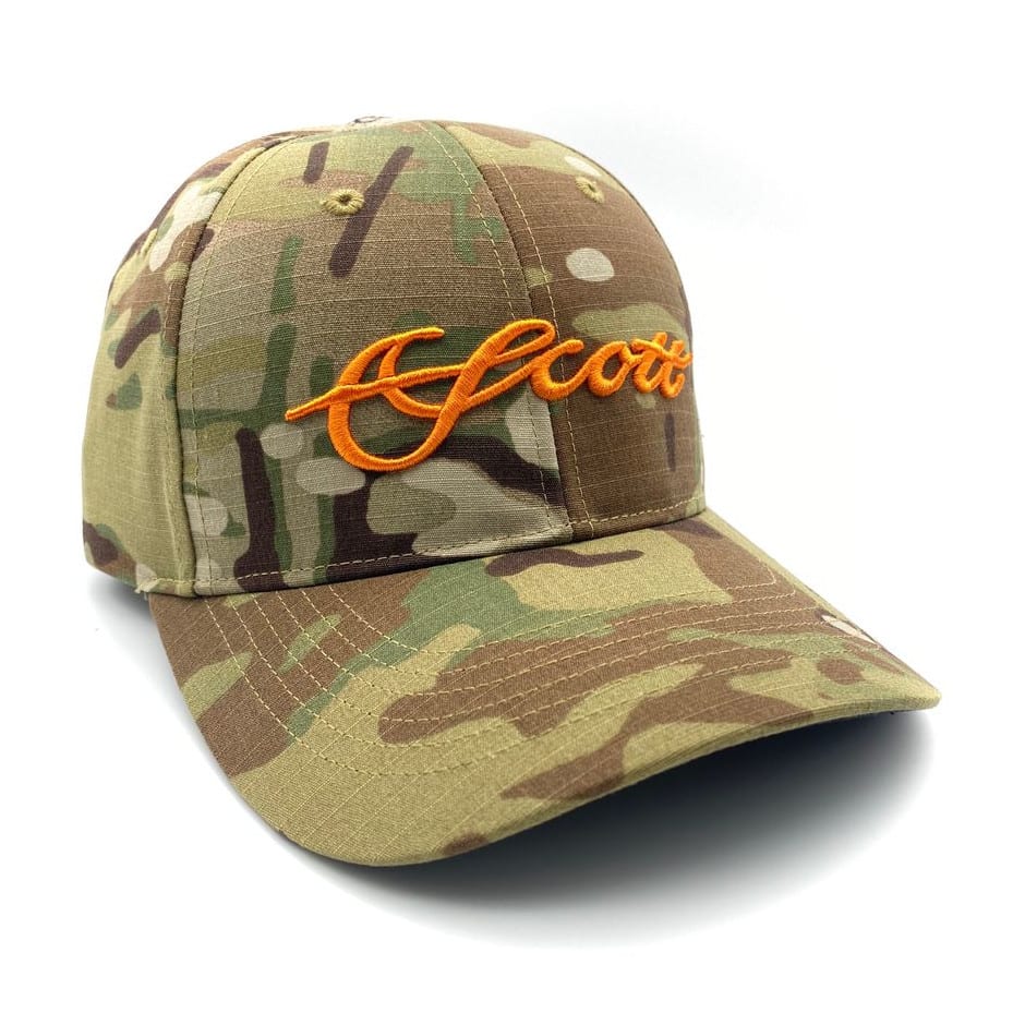 Scott Light Camo Hat with Orange Scott Logo JAKTIA