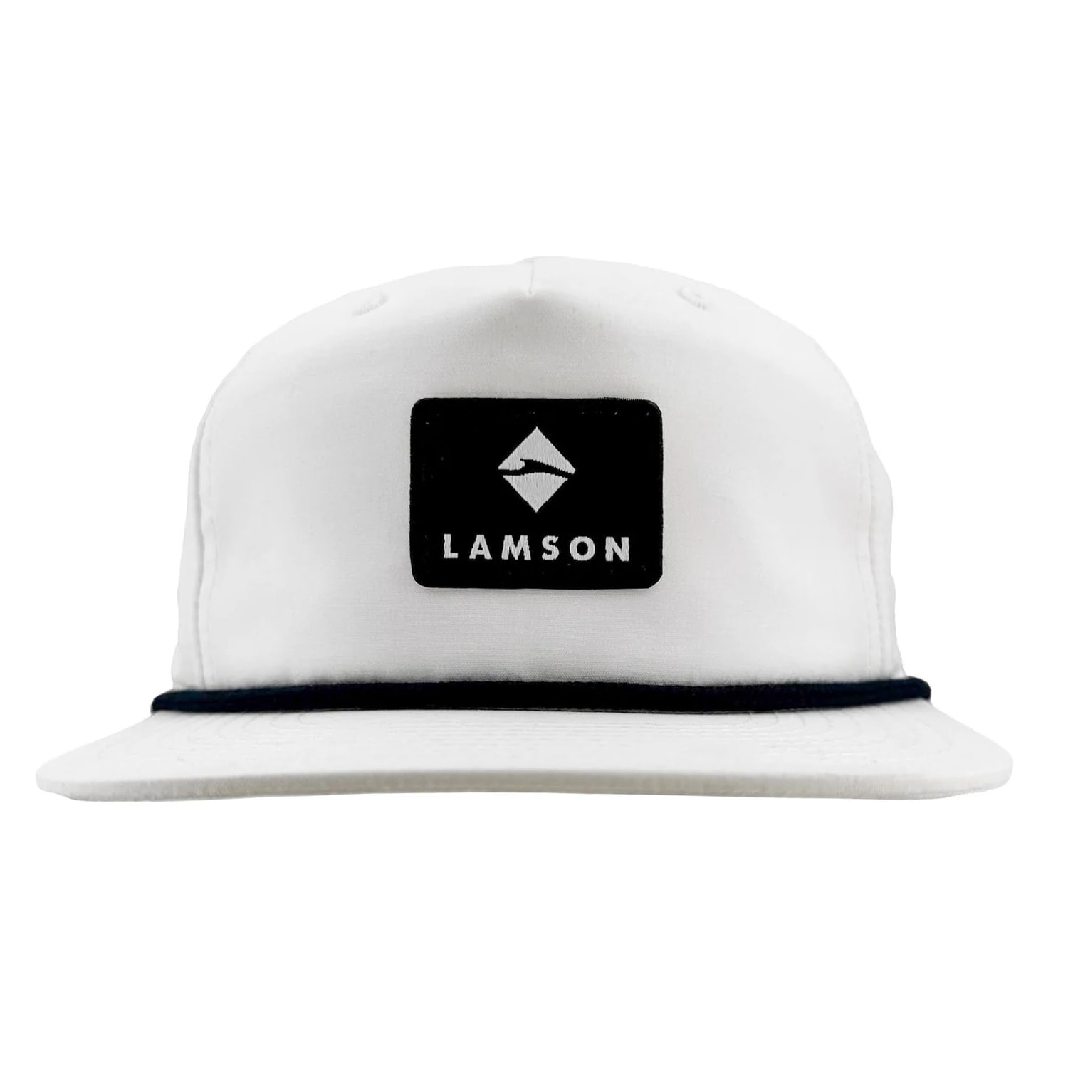 Lamson Flat Bill Rope Cap - White With Navy Rope JAKTIA