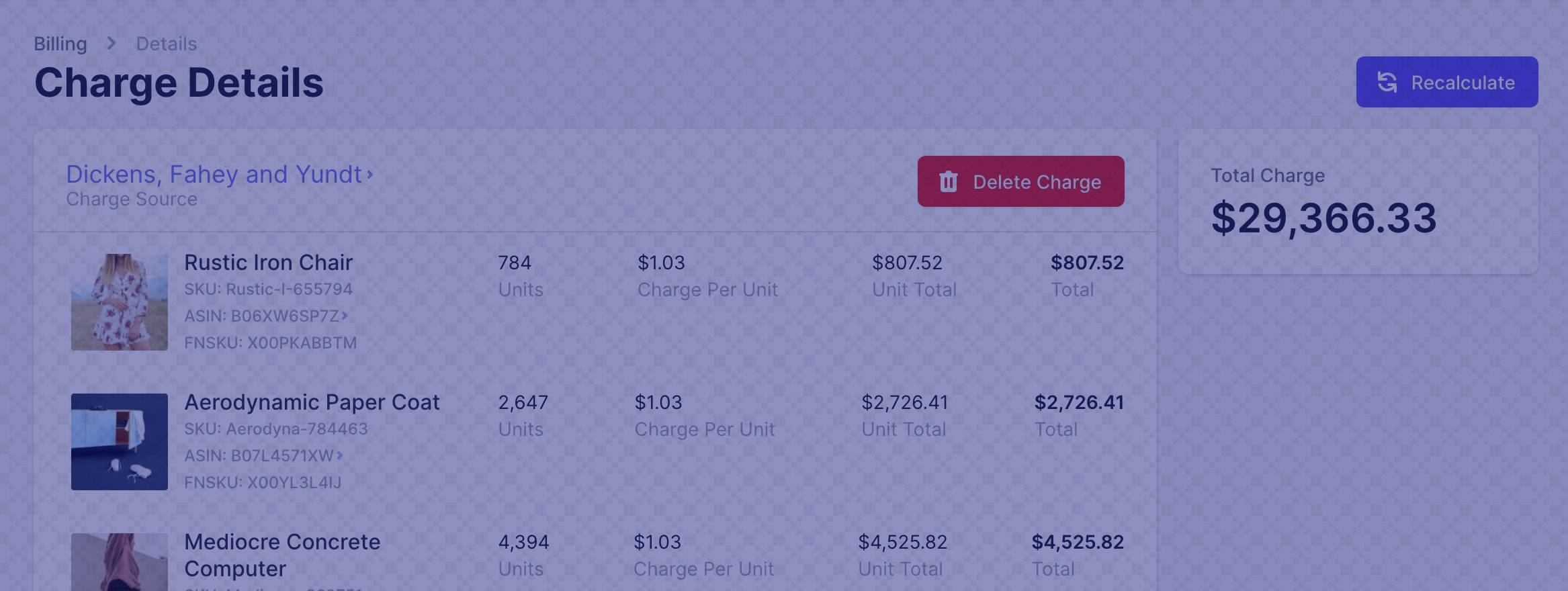 What’s New - Detailed Charge Breakdown