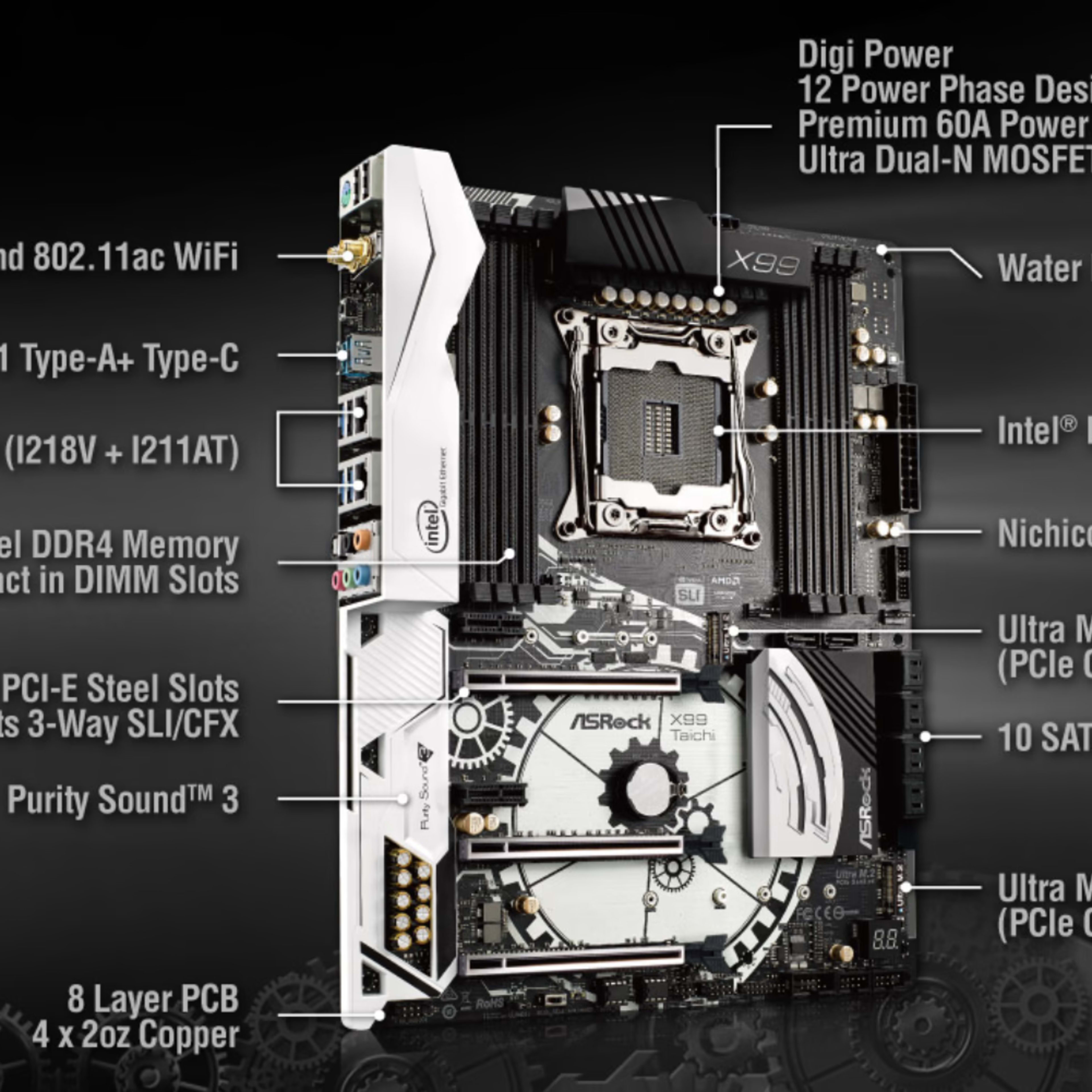 NEW ASRock X99 Taichi LGA 2011-v3 Intel X99 ATX Intel NEW ASRock X99 Taichi LGA 2011-v3 Intel X99 ATX Intel