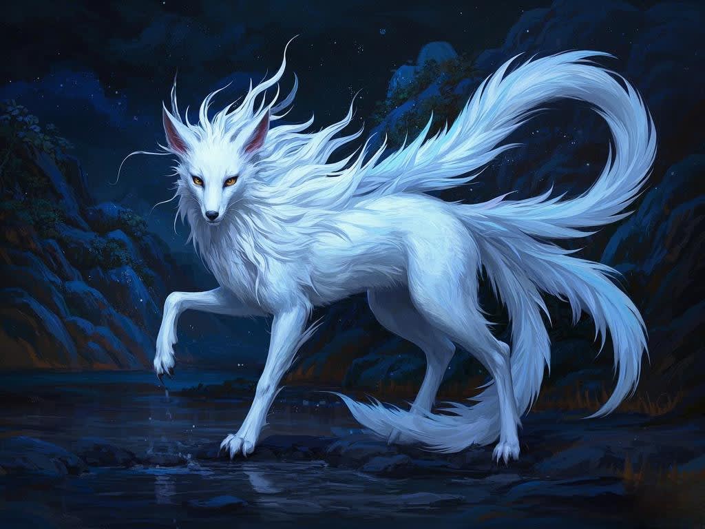 White Nine Tailed Wolf