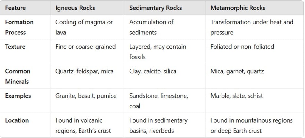 Rocks Types Of Rocks Igneous Sedimentary Metamorphic