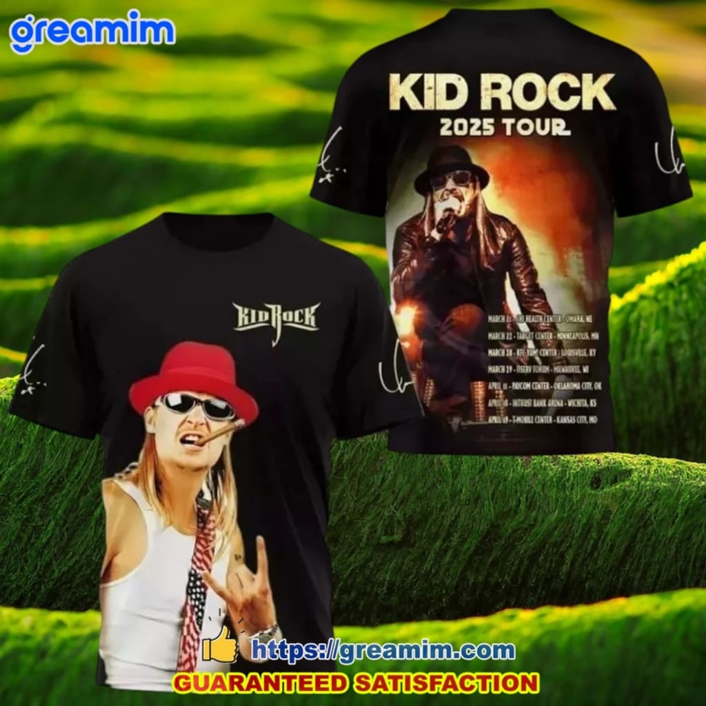 Camisetas De Kid Rock Fabricadas En Detroit Homegrown RTC '25 Tour Tee