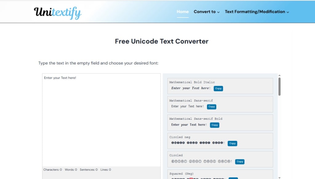 Convert Text To Unicode Text To Unicode Converter