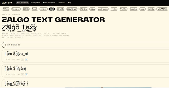 Zalgo Text Scary Text Generator