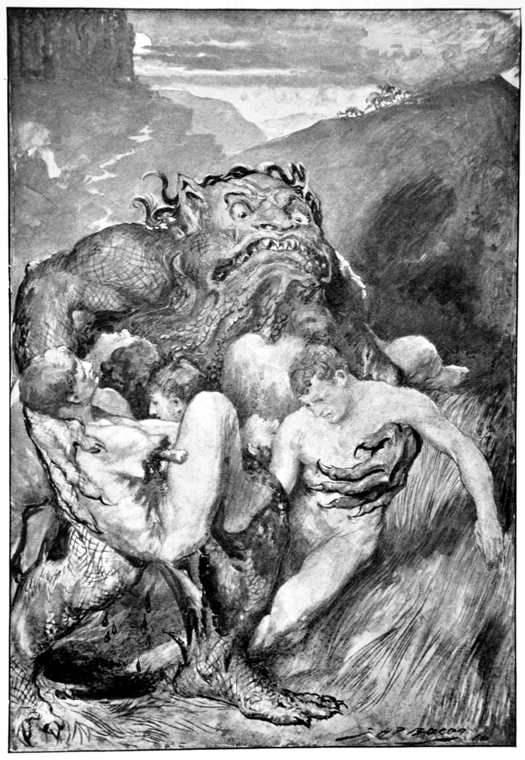 Beowulf Drawing Grendel