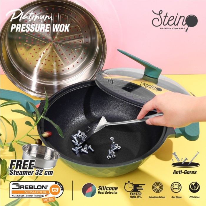 Jual Stein Cookware Platinum Pressure Wok Cooker Peralatan Masak Dapur - Hijau (Kode A 007) di ...