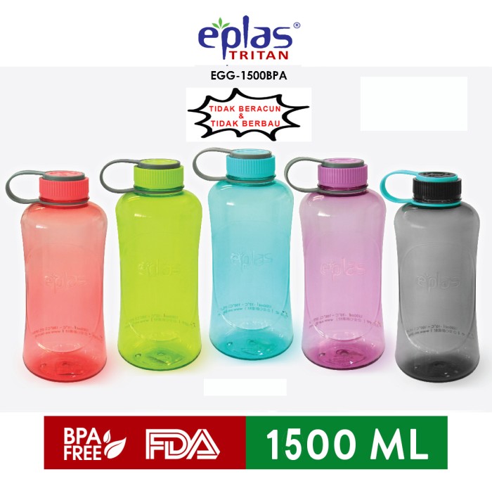 Jual Botol Air Tumbler Tritan With Handle 1500ml EPLAS BPA FREE EGG ...
