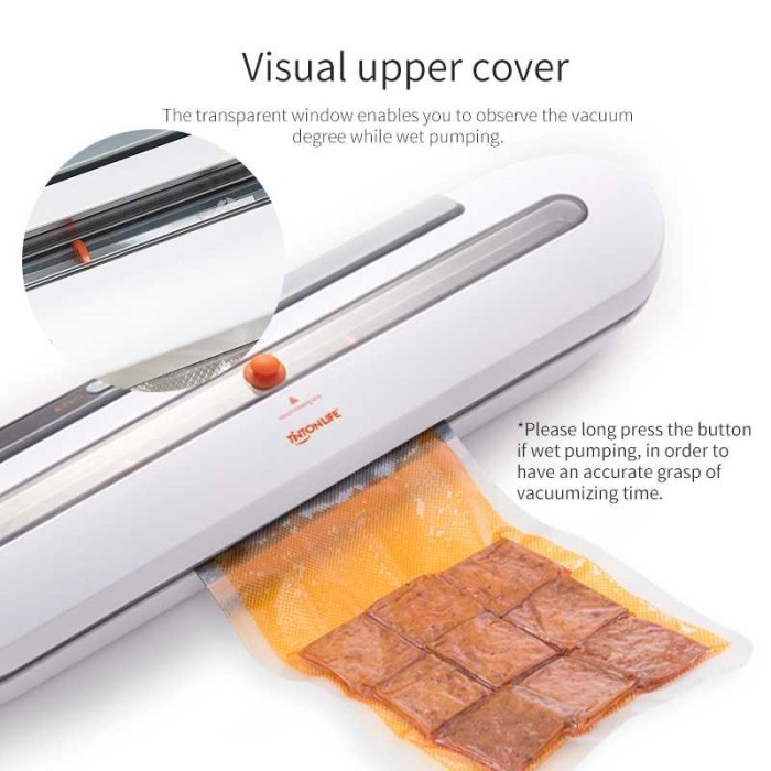 Jual Vacuum Sealer Makanan Kering Basah Packing Machine 80W - Hitam ...