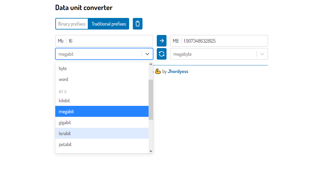 GitHub - jhordyess/data-unit-converter: Data unit converter using ...