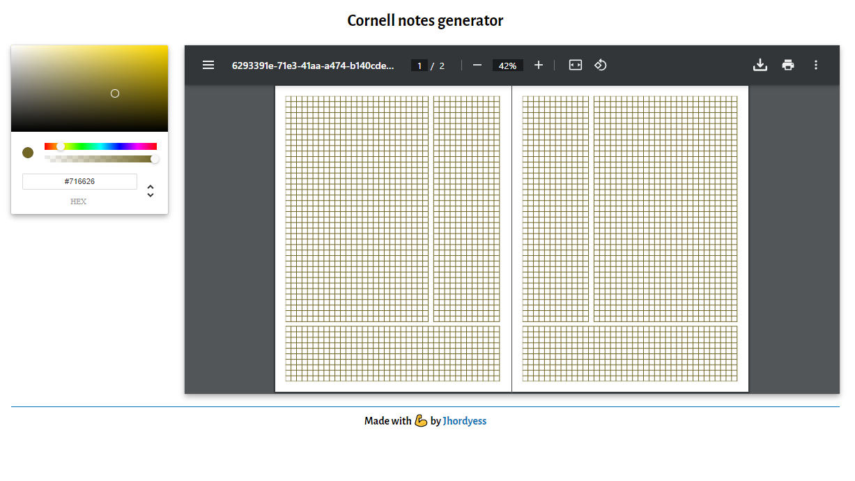 GitHub - jhordyess/cornell-notes-generator: A simple Cornell notes ...