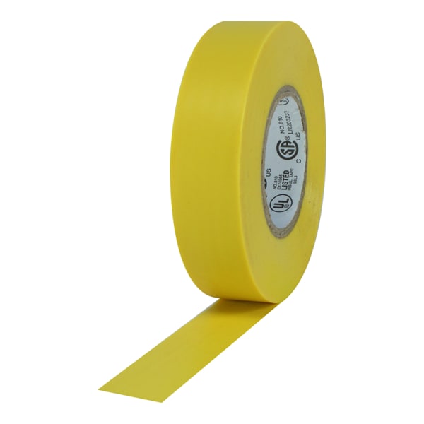 Yellow Electrical Tape 3/4 Inch x 66 Feet - 10 pack