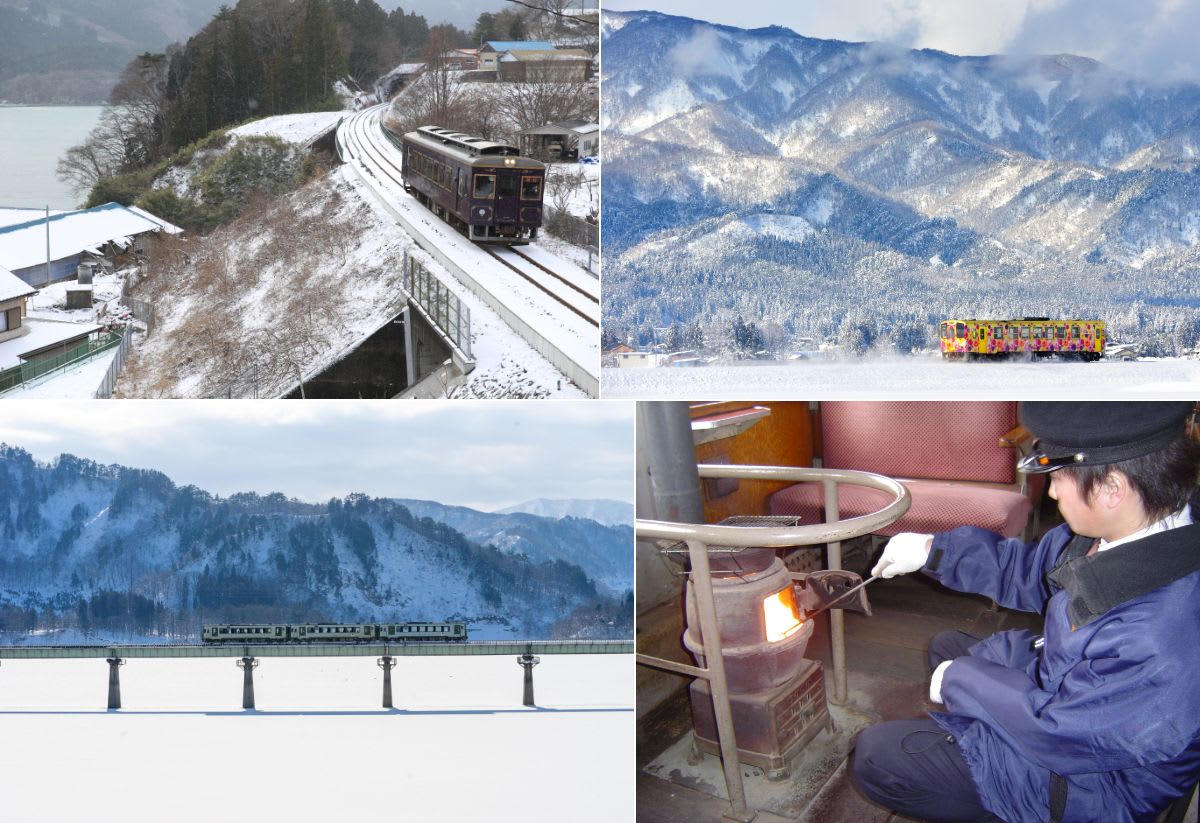 Enjoy the natural snow scenery on the Tohoku trains