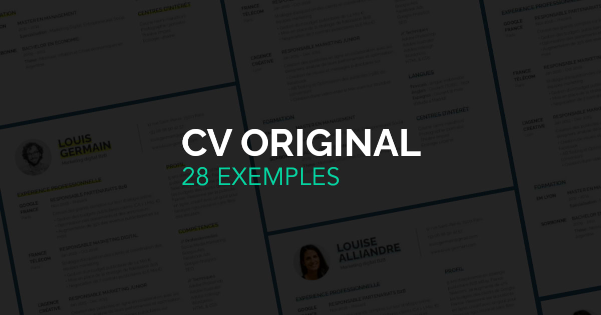 28 Exemples de CV Original à Télécharger en Word