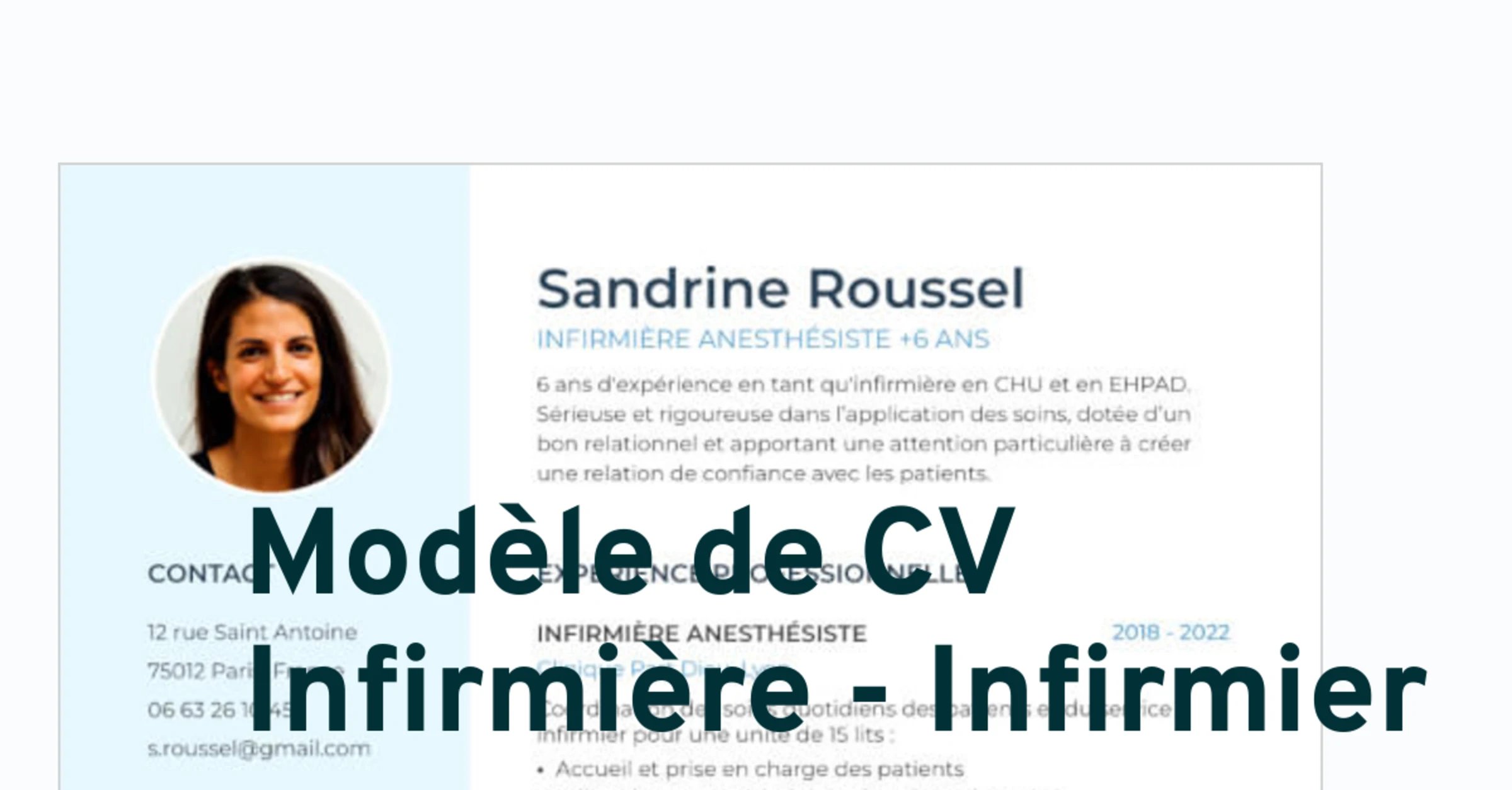 Modèle de CV Infirmière - Infirmier à télécharger en Word