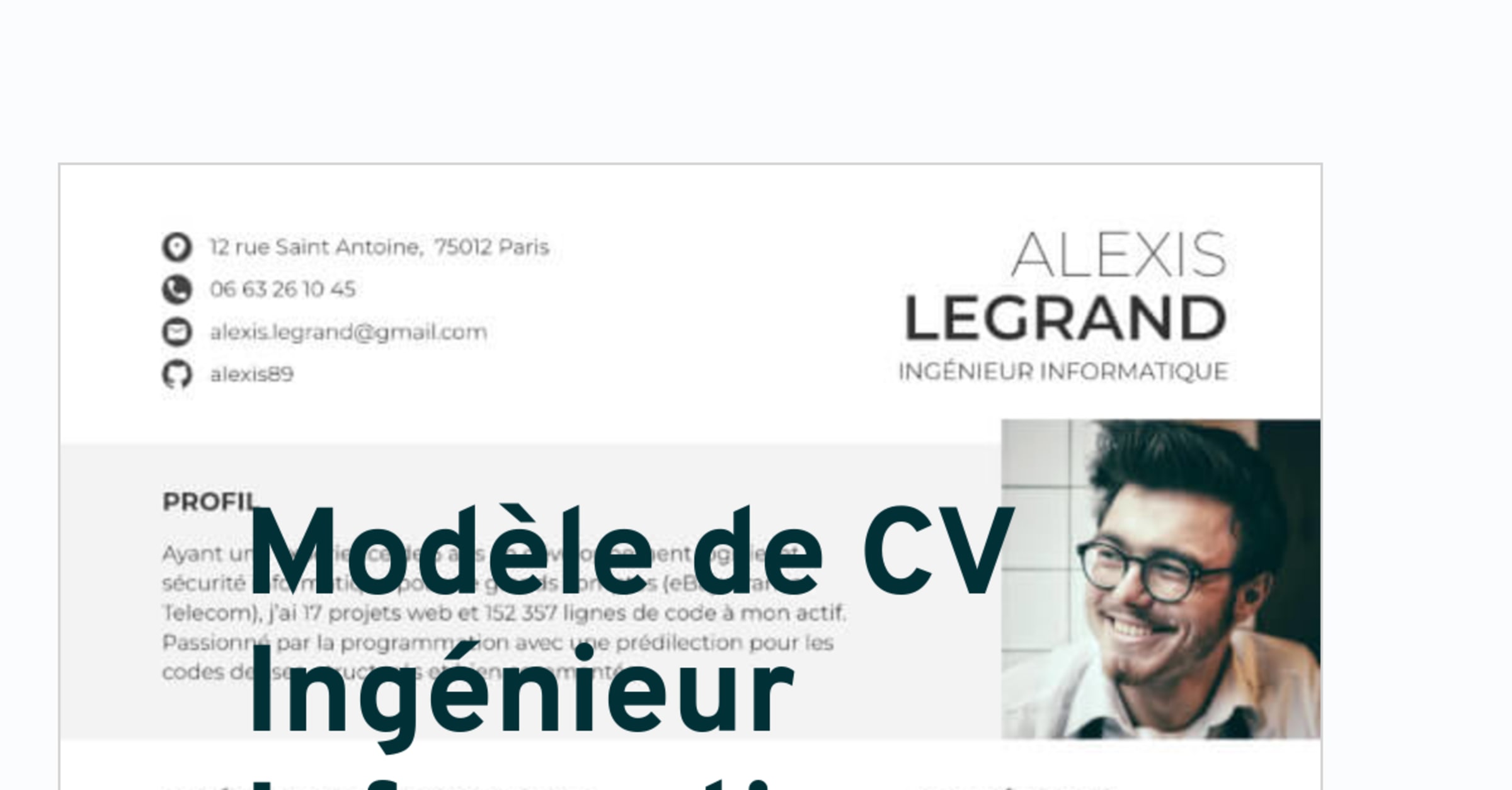 Modèle de CV Ingénieur Informatique à télécharger en Word