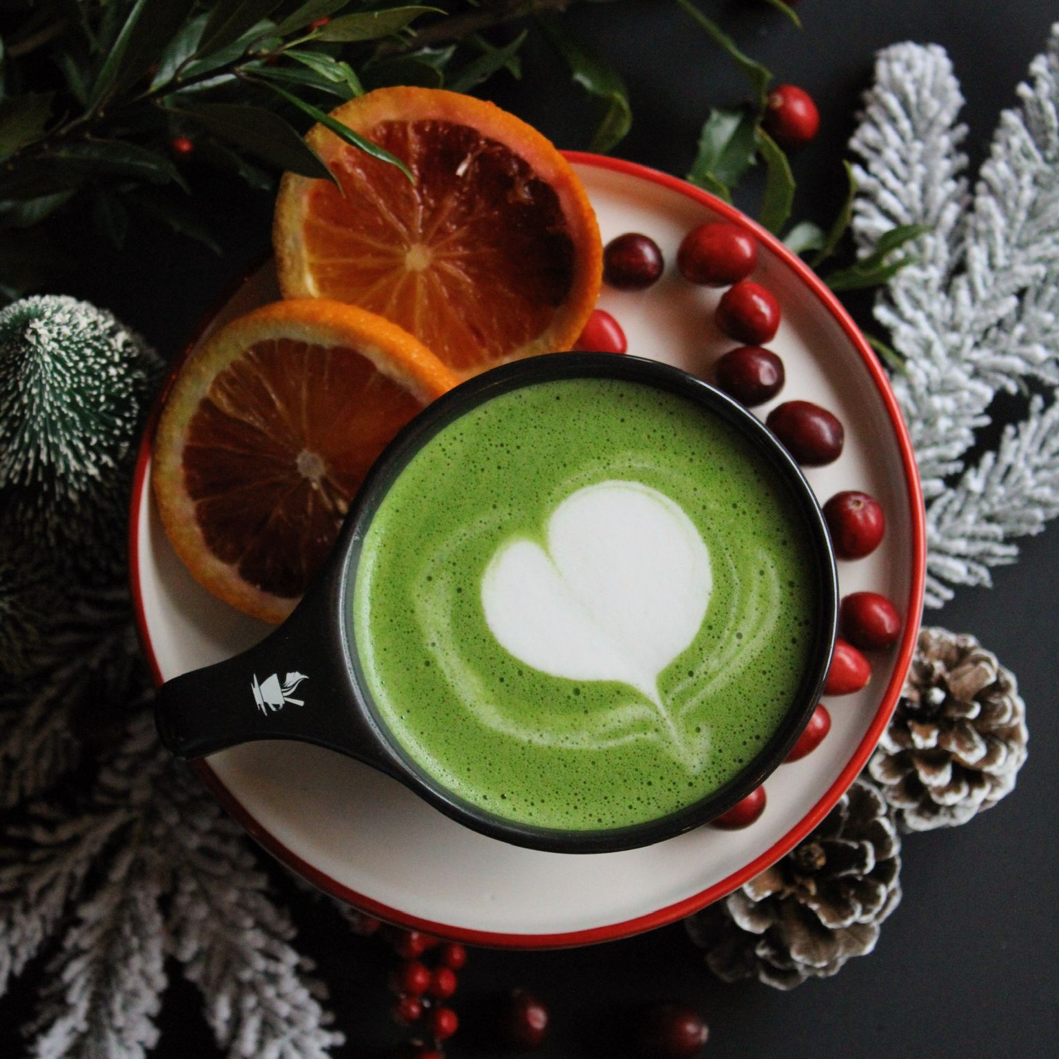 Cranberry Blood Orange Matcha Latte