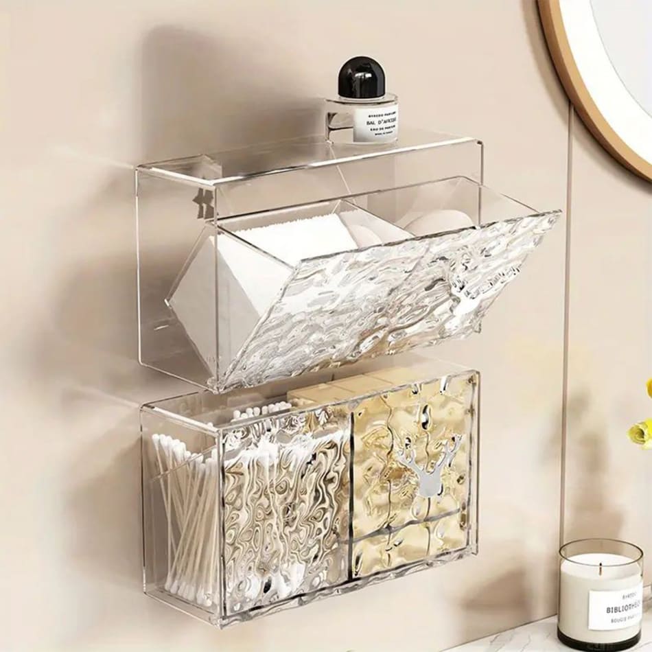 Textured Wall Mount Bathroom Storage Box Assorted Single Piece PropShop24 JVS1304543