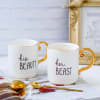 Coffee Mug Beast And Beauty Ceramic Set Of 2 | PropShop24 | JVS1235208