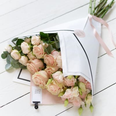 Beautifully Simple Large Pink Flower Wrap. | Interflora
