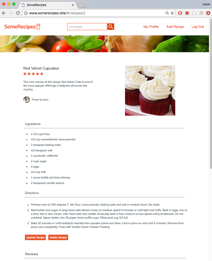 GitHub - joycechau/SomeRecipes: Full-stack single-page application inspired by AllRecipes built ...