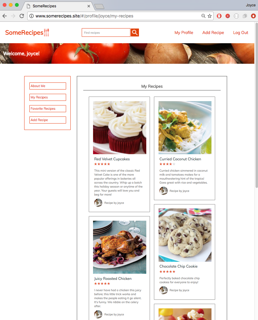 GitHub - joycechau/SomeRecipes: Full-stack single-page application inspired by AllRecipes built ...