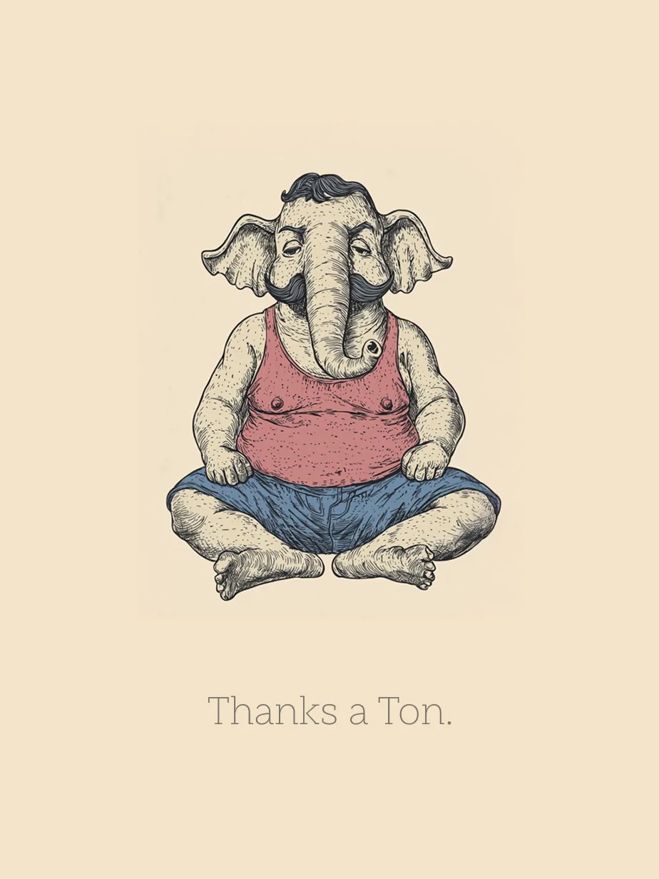 Elephant Thanks Moustache E-Card | Thank You Card | Joyogram
