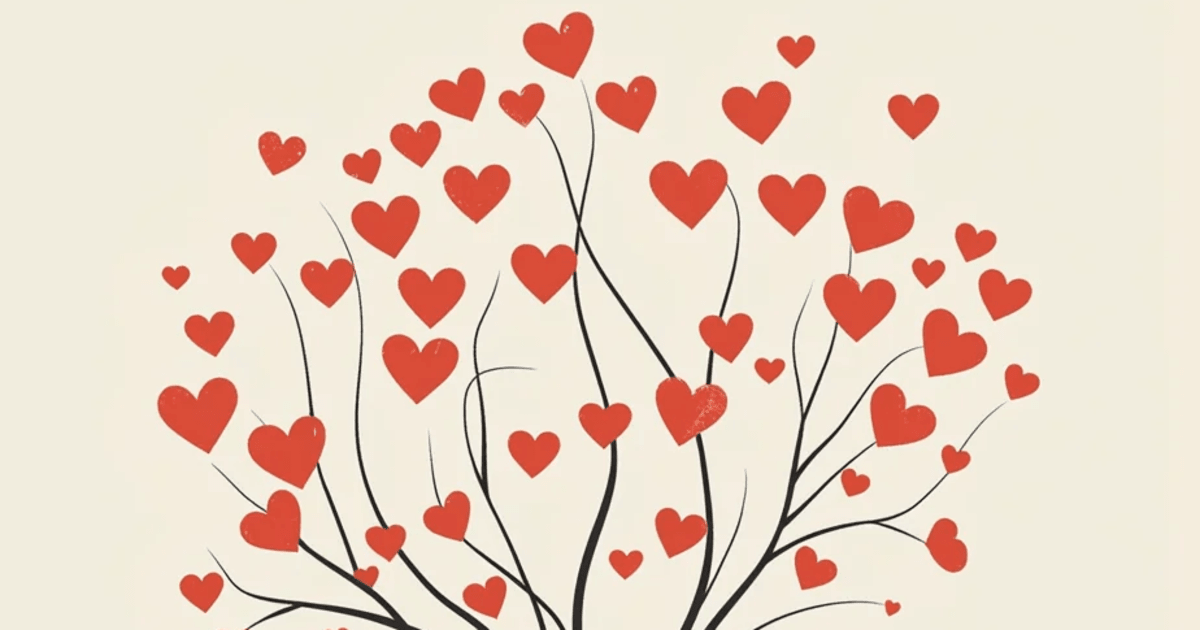 Hearts Growing in Tree Card | Joyogram