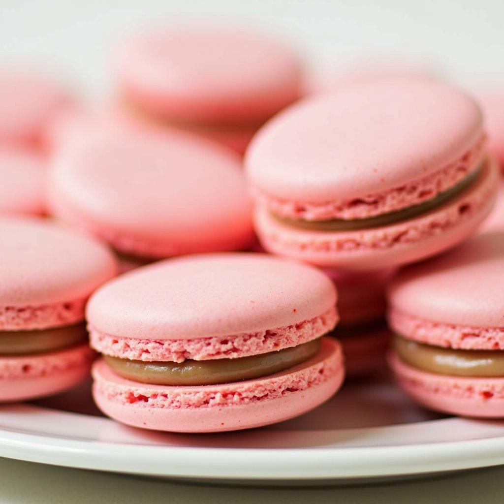 Raspberry Rose Macarons with Silky White Chocolate Filling