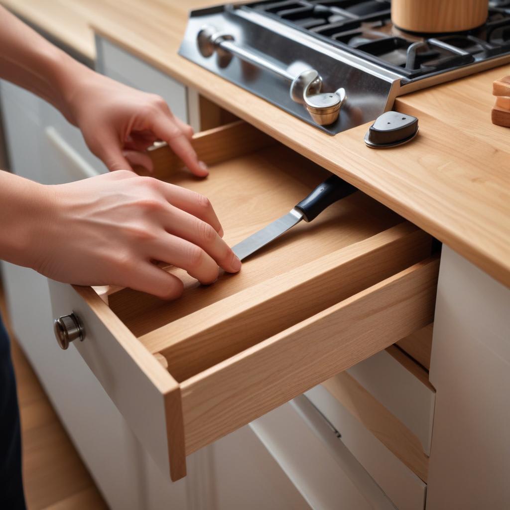 How to fix a jammed kitchen drawer without taking it apart?