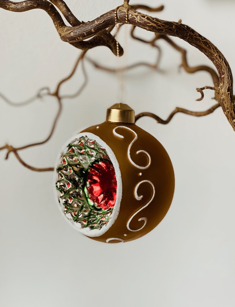 UND Vintage julekule gull matt julehusetbergen.no