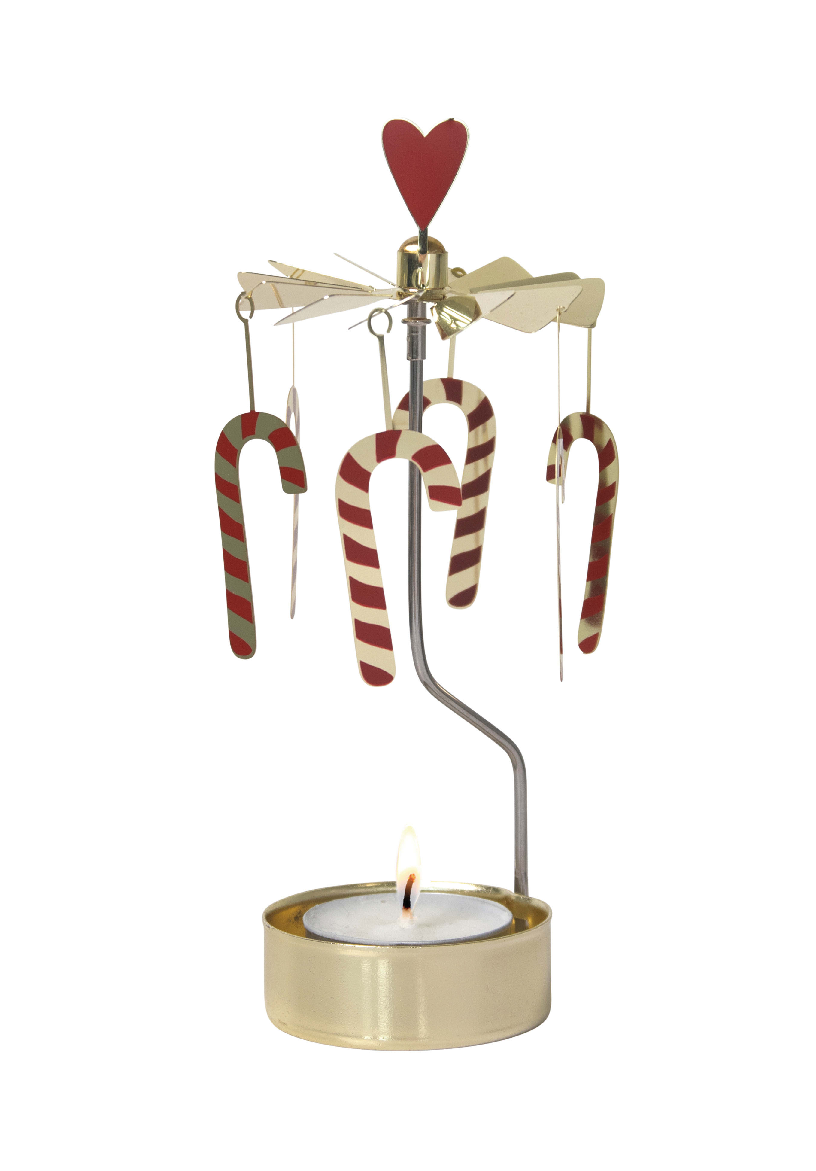 Englespill sukkerstang gull Pluto Produkter telysholder roterende ...